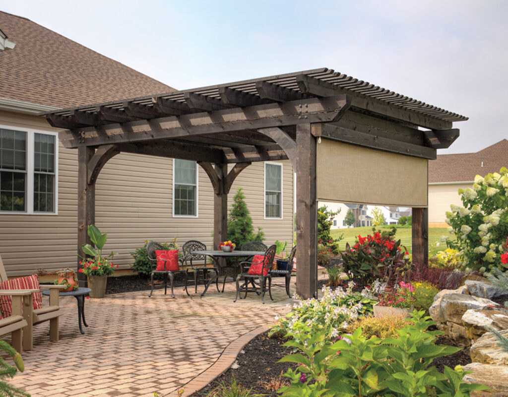 14' x 16' Kingston Pergola | Genuine Cedar, Cinder Finish, EZ Shade ...