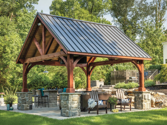 10′ x 12′ Traditional Pavilion | Classic Wood, Cinder Finish, Classic ...