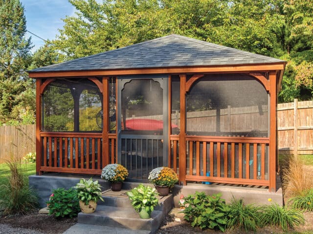 12' Octagon Gazebo | Classic Wood, Mushroom Finish, Colonial Style ...