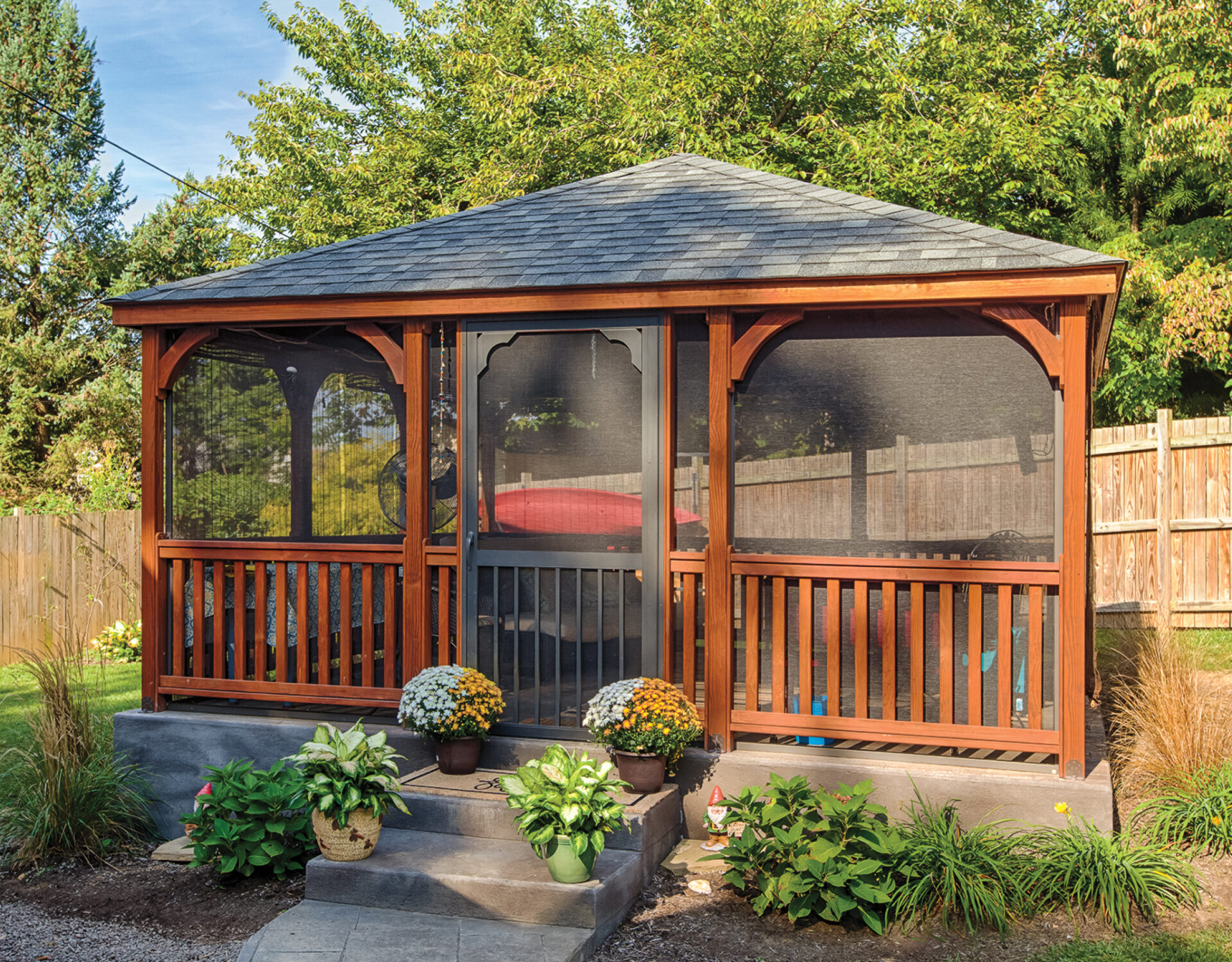 16' x 16' Wood Rectangle Screened Gazebo | Country Lane Gazebos