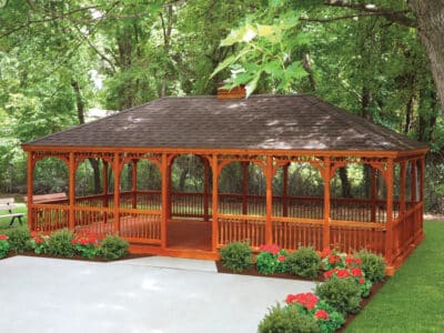 16' x 16' Wood Rectangle Screened Gazebo | Country Lane Gazebos